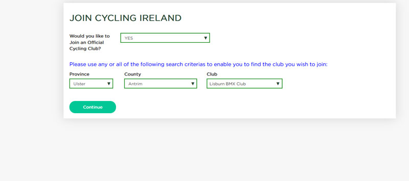 Cycling Ireland license / Race Number Application - Lisburn BMX club